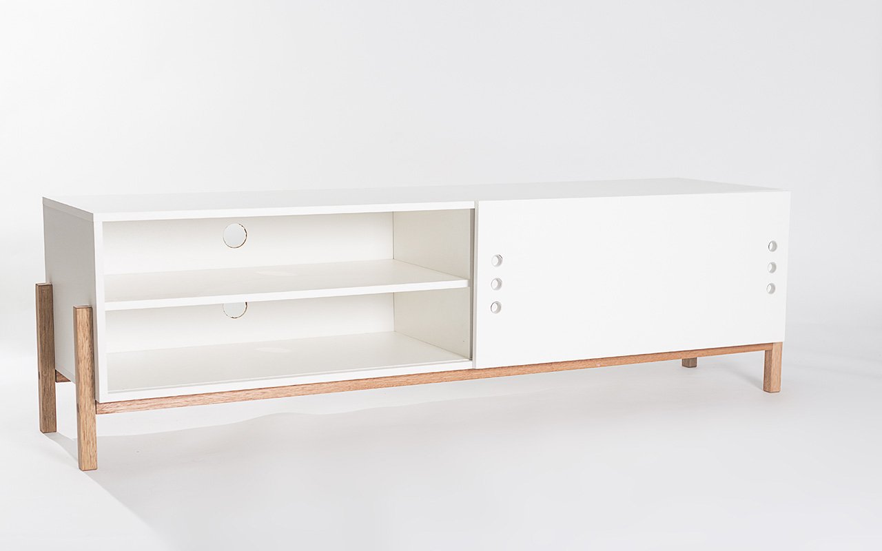 Rack de TV para Sala Branco Eric 160 cm MDF Branco