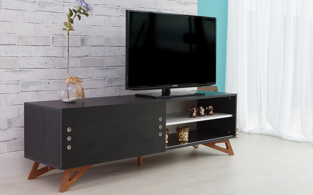 Rack para TV Preto Freddie MDF Preto