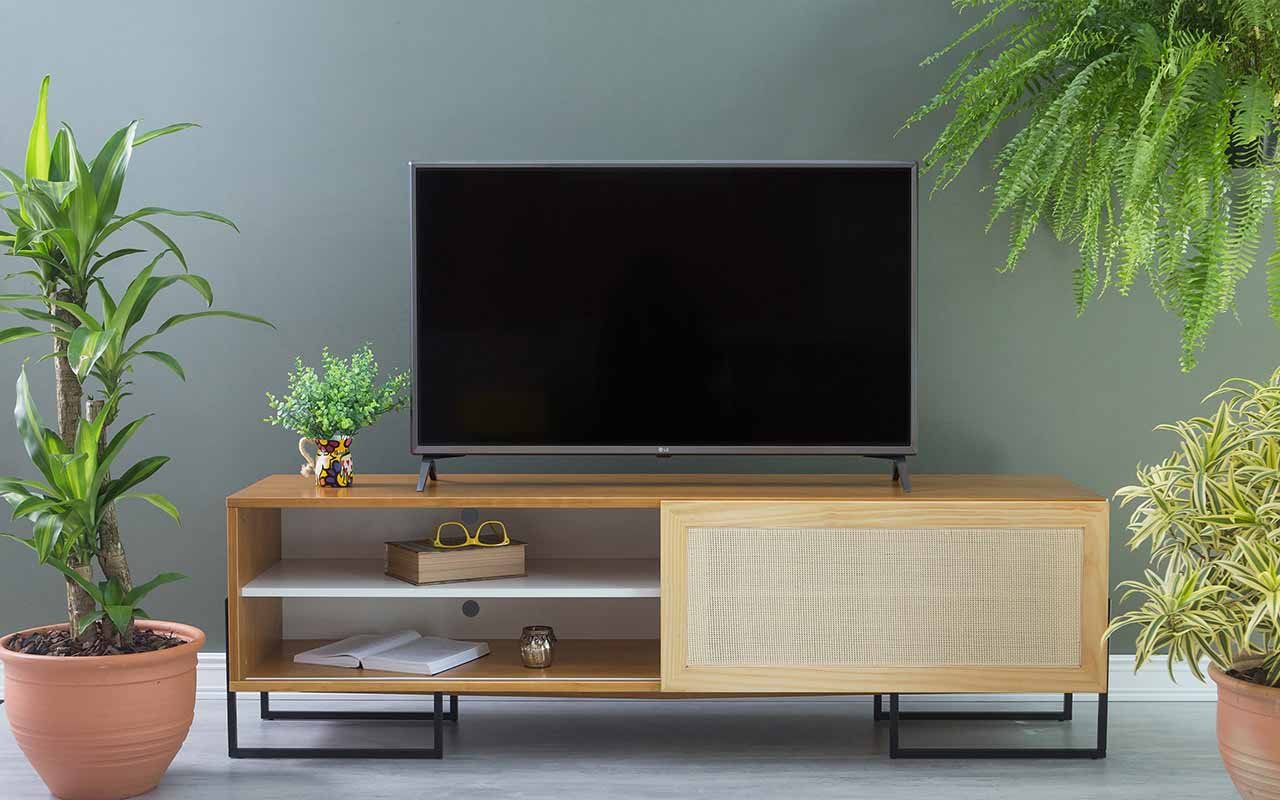 Rack para TV com Pés de Metal Crosby 160 cm MDF Freijó e Madeira ...