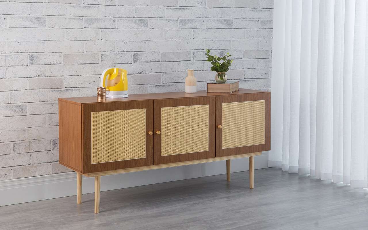 Armário Buffet para Sala de Jantar 3 Portas Charlie MDF Freijó e ...