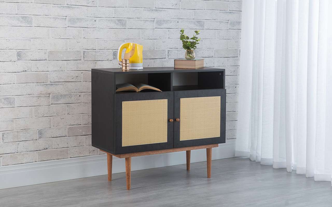 Armário Buffet 2 Portas para Sala de Jantar com Nichos Charlie MDF ...