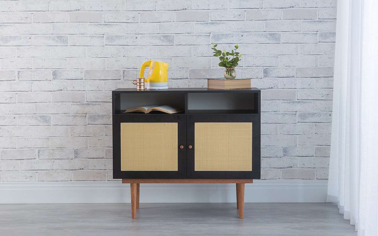 Armário Buffet 2 Portas para Sala de Jantar com Nichos Charlie MDF ...