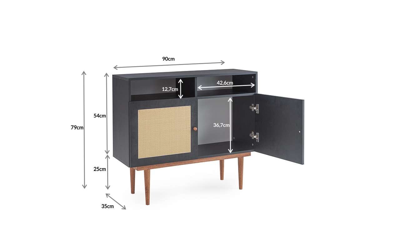 Armário Buffet 2 Portas para Sala de Jantar com Nichos Charlie MDF ...