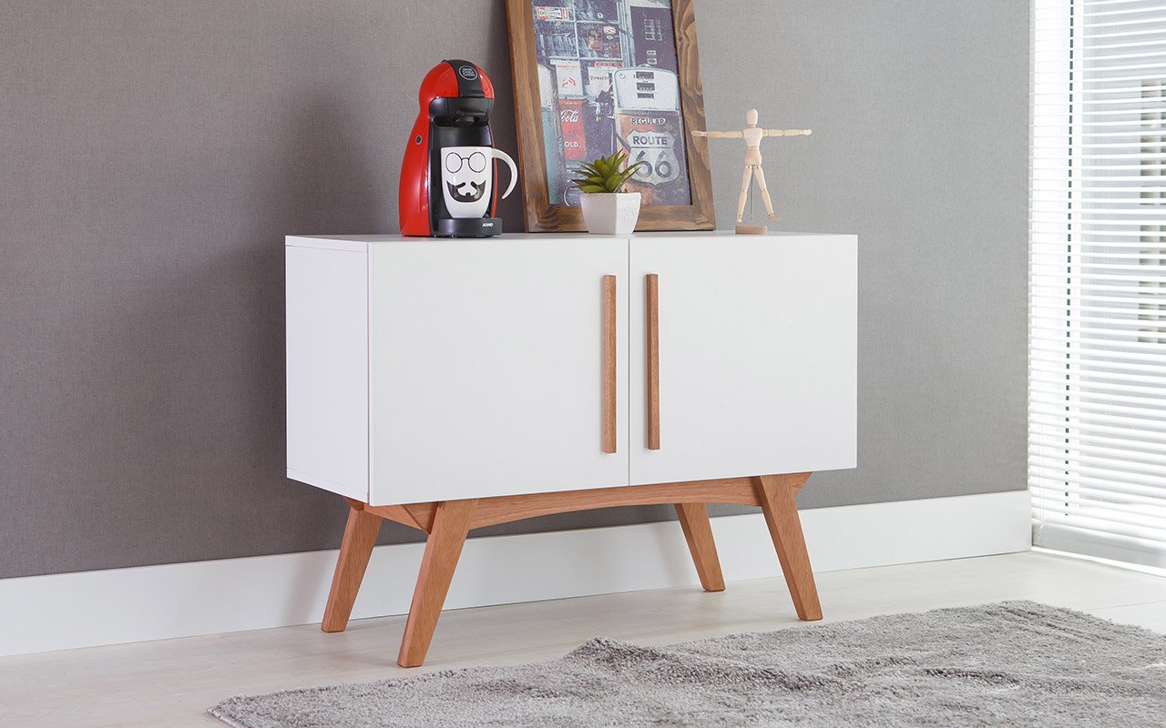 Armário Buffet para Sala 2 Portas Dolores MDF Branco